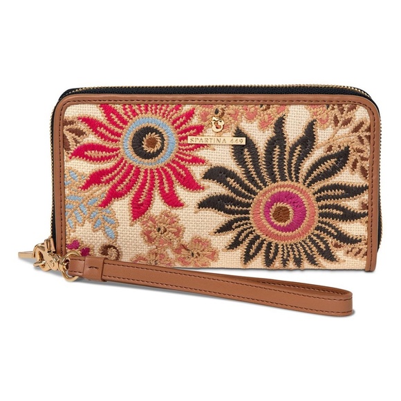 Spartina 449 | Bags | Nwt Spartina 449 Barbee Floral Linen Wallet ...
